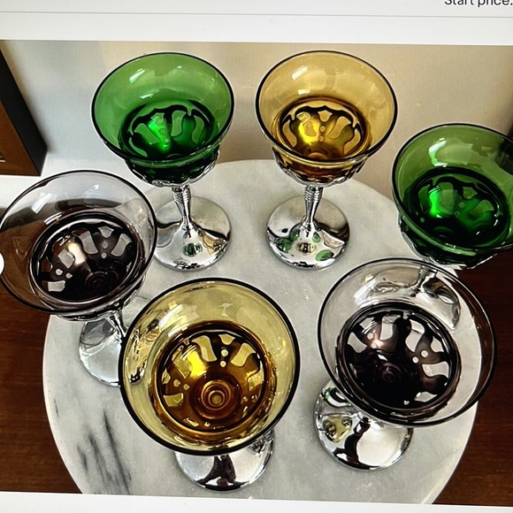 Farberware | Other | Cambridge Farber Bros Krome Kraft Cordial Glasses ...